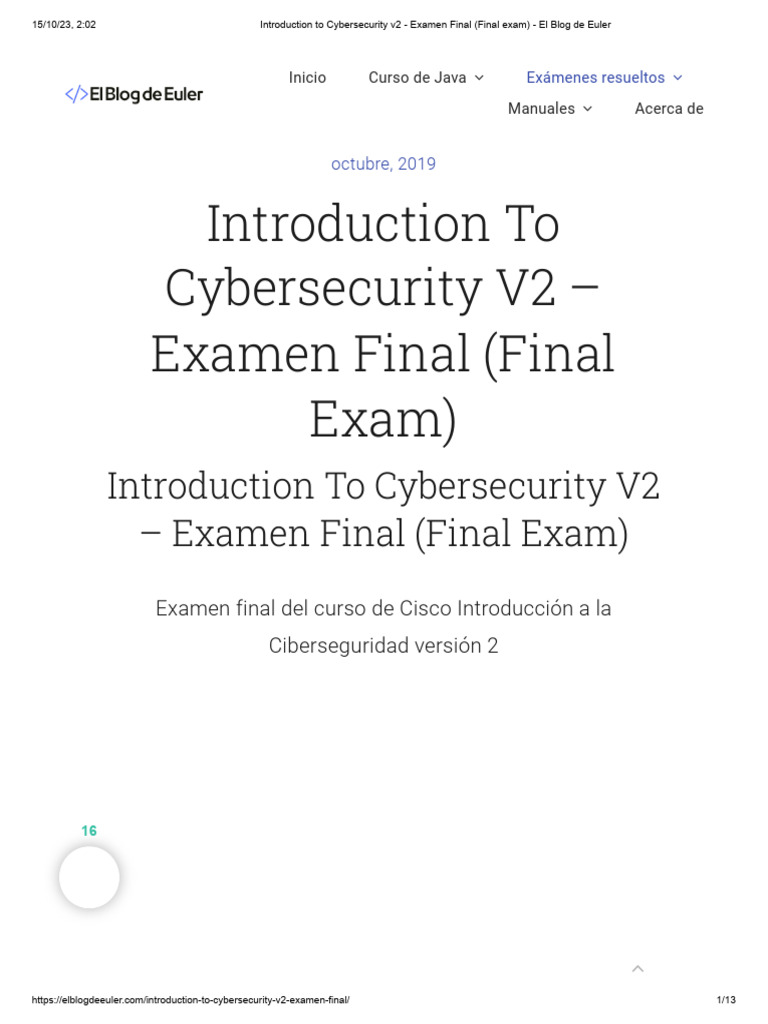 Introducción a La Ciberseguridad_ Examen Final Del Curso Respuestas x ...