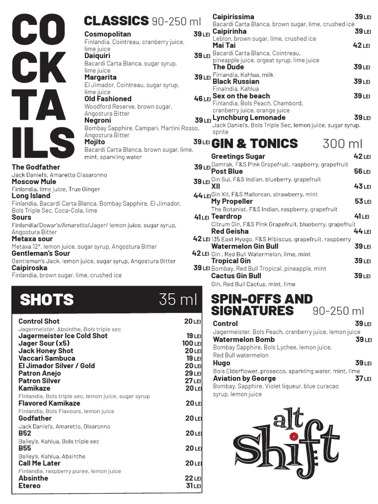 Shots: Classics | PDF | Drink