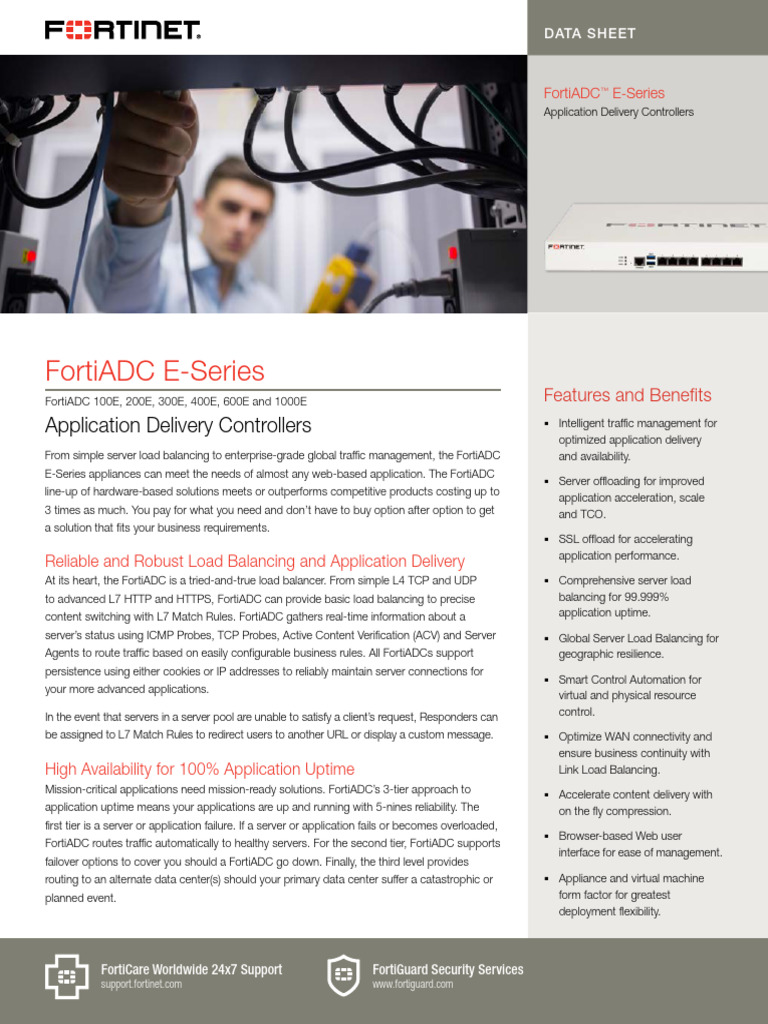 FortiADC_E-Series | PDF | Load Balancing (Computing) | Computer Network