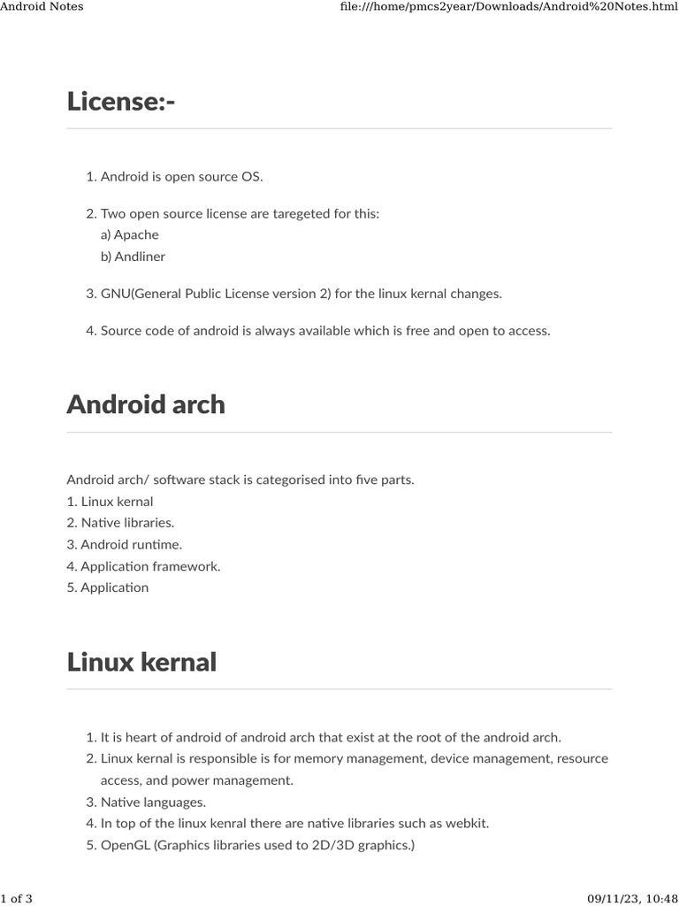 Android Notes | Download Free PDF | Android (Operating System) | Linux