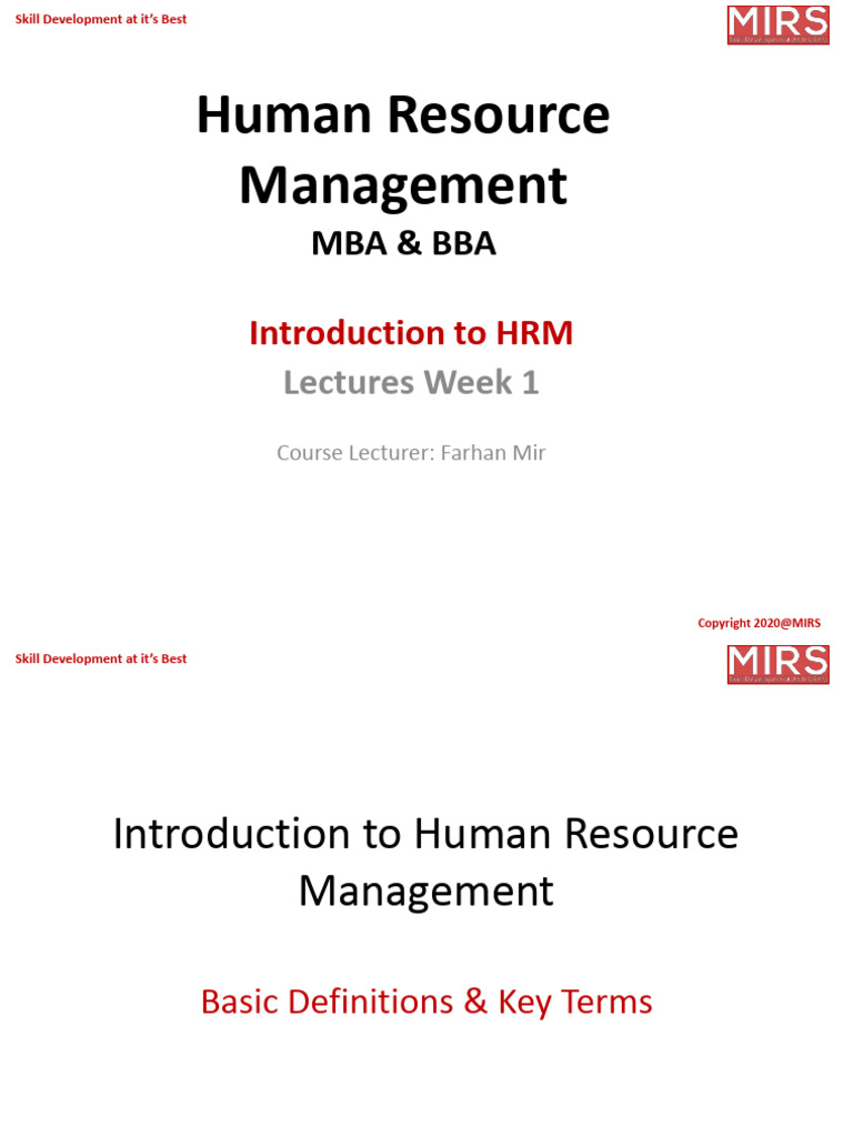 HRM Bba Mba | PDF | Human Resource Management | Human Resources