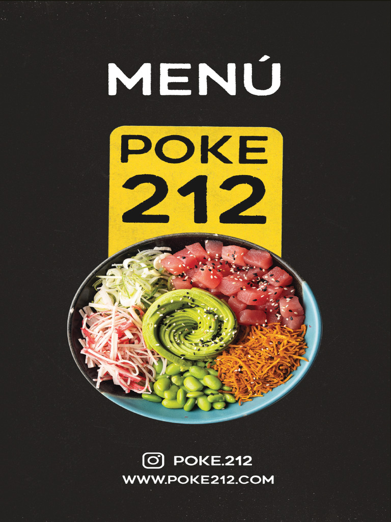 Menú poke 212 - 2023 | PDF | Alimentos | Cocina
