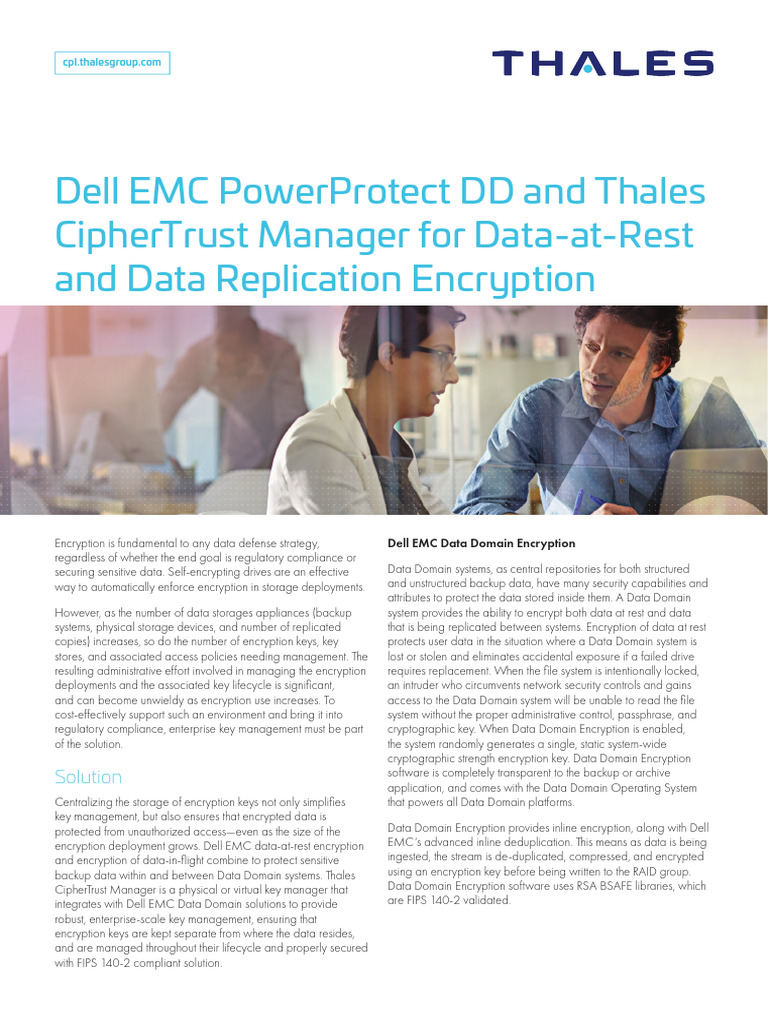 Dell EMC Data Domain Thales CipherTrust SB A4 | PDF | Encryption | Backup
