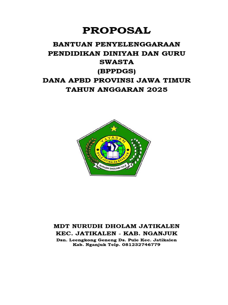 Proposal BPPDGS 2025 - Provinsi | PDF
