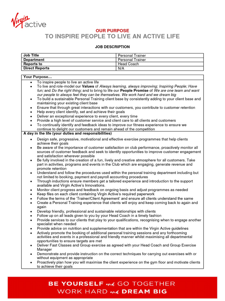 VA PT Job Descript and Contract Overseas | PDF | Personal Trainer ...