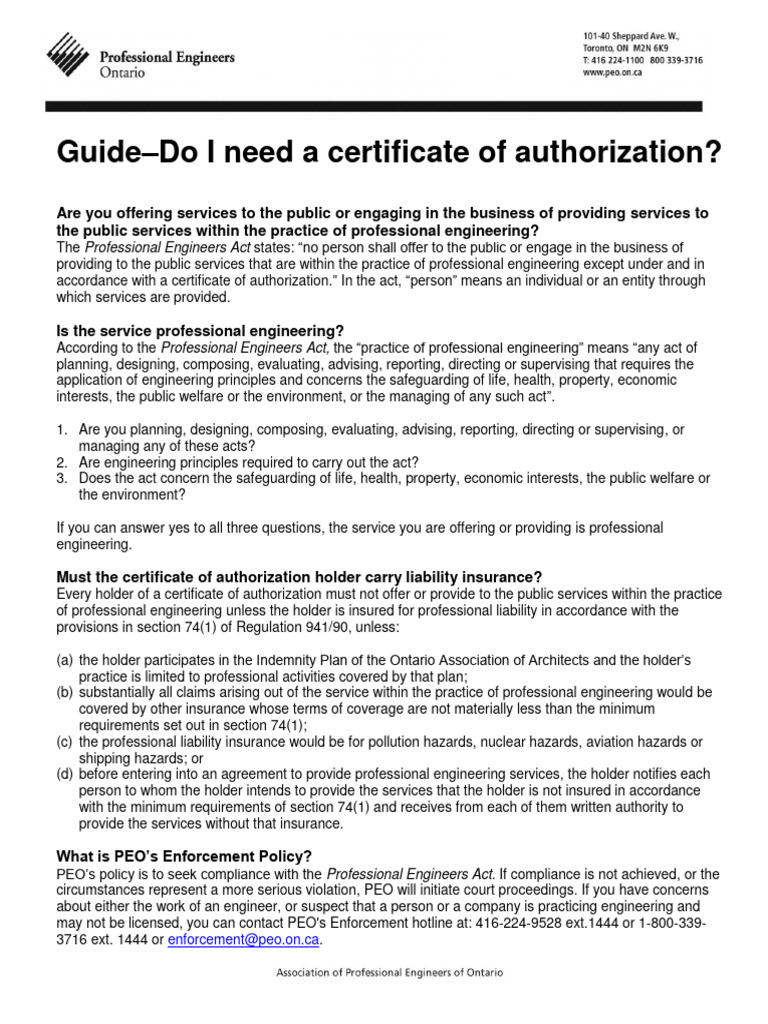 Do I Need A Certificate of Authorization | PDF | Insurance ...