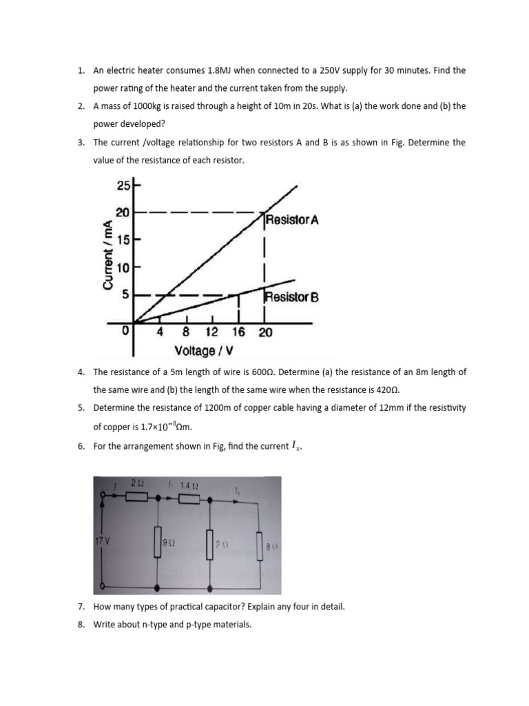BEE Questions | PDF | Electrical Resistance And Conductance | Resistor