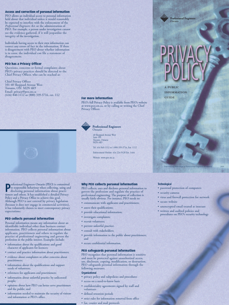PEO Privacy Policy | PDF | Privacy | Computer Security