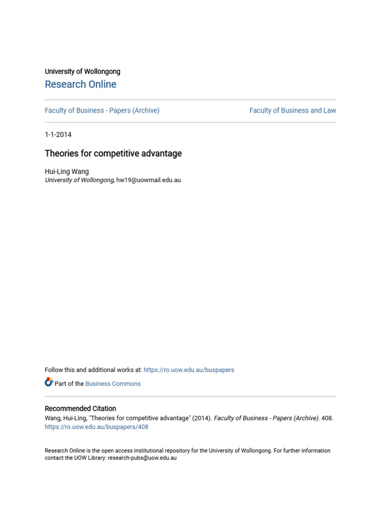 Theories for competitive advantage | PDF | Strategic Management ...