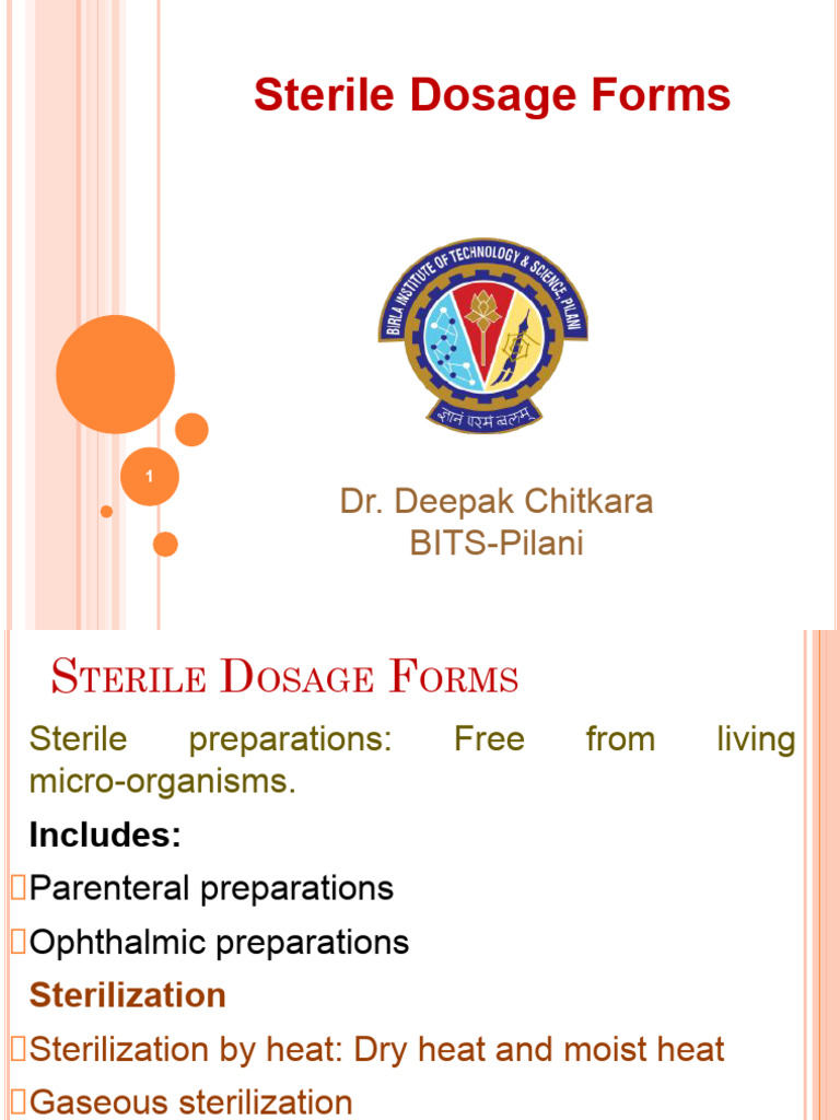 A_sterile Dosage Forms.ppt | PDF | Sodium Chloride | Osmosis