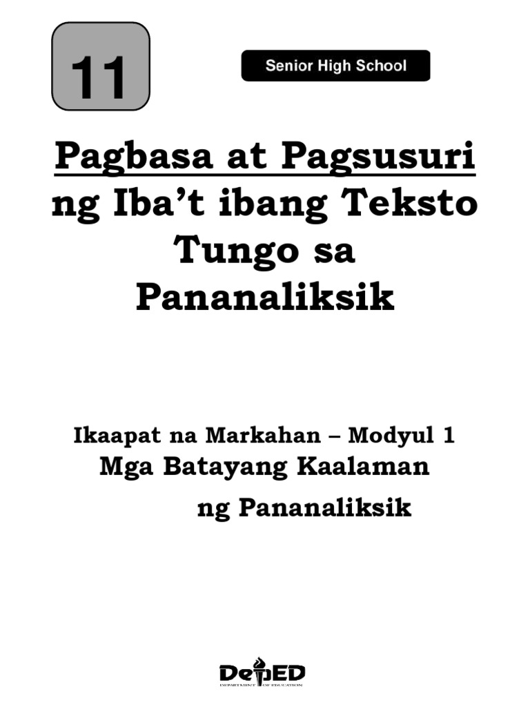 Pagbasa at Pagsusuri Q4 Module1 | PDF
