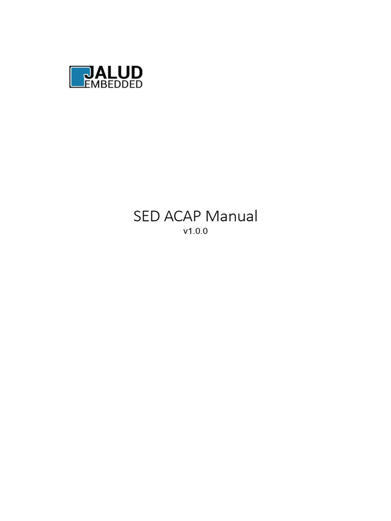 Sed Acap Manual 1.0.0 en | PDF | Filter (Signal Processing) | Computing