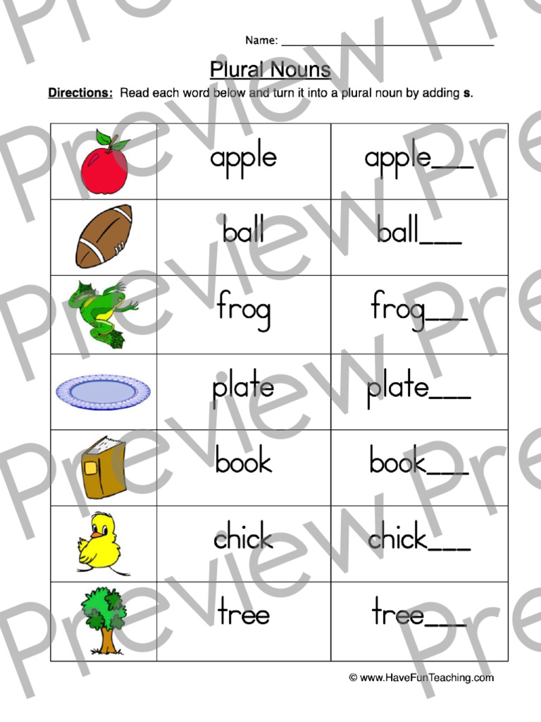 plural-nouns-worksheet-1-preview | PDF