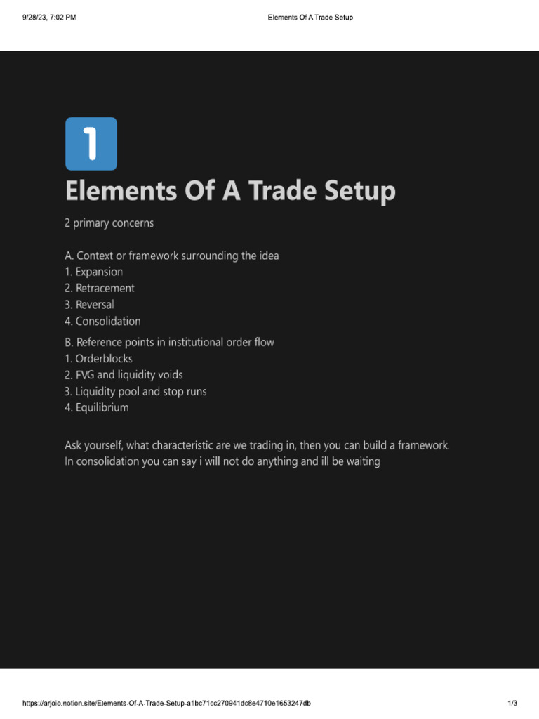 1 Elements of a trade setup | PDF