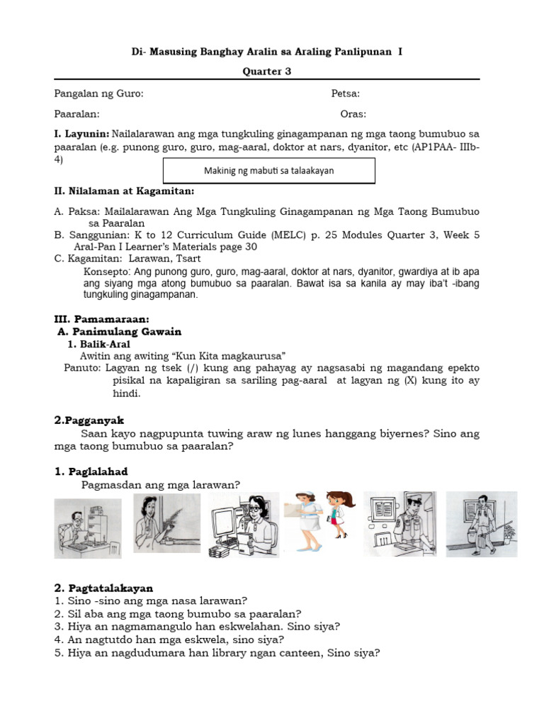 Aral-Pan Lesson Plan q3 Week 5 | PDF
