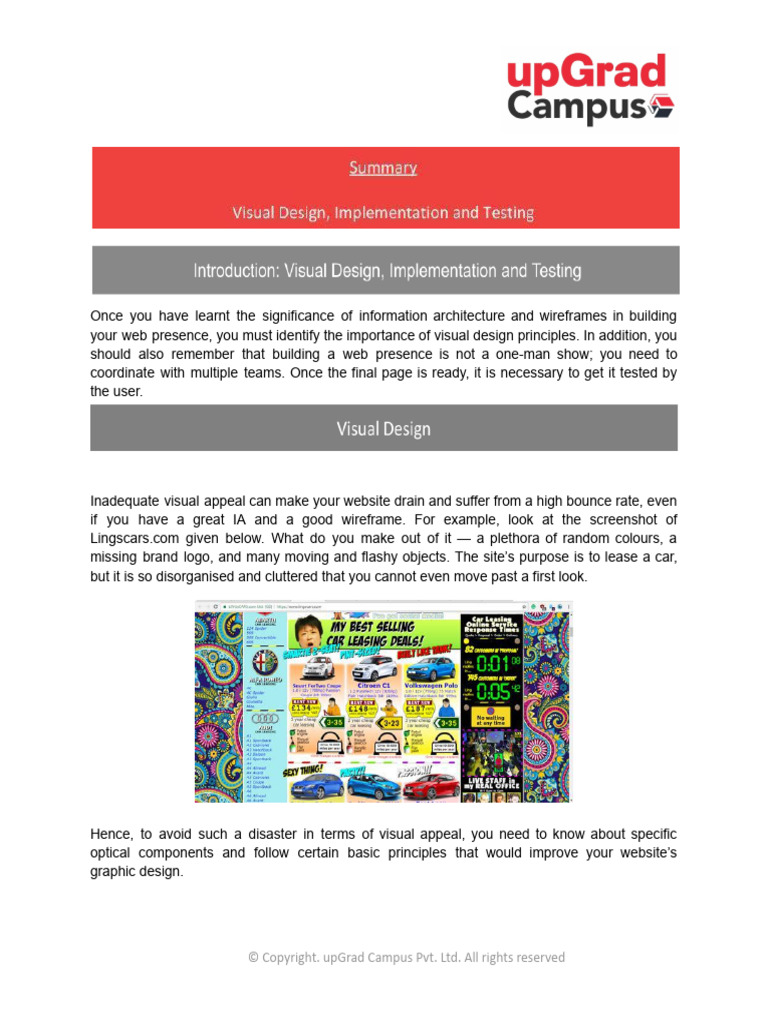 Summary - Visual Design, Implementation and Testing | PDF | Software ...