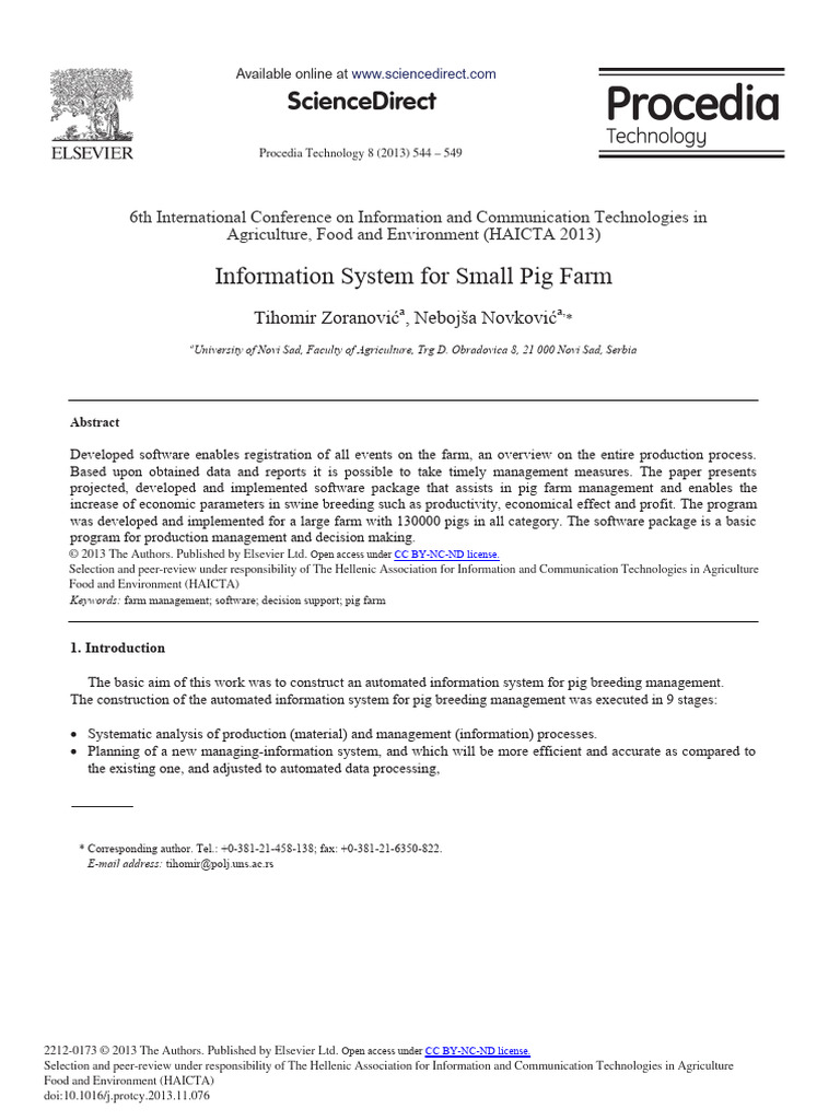 Information_System_for_Small_Pig_Farm | PDF | Pig | Information
