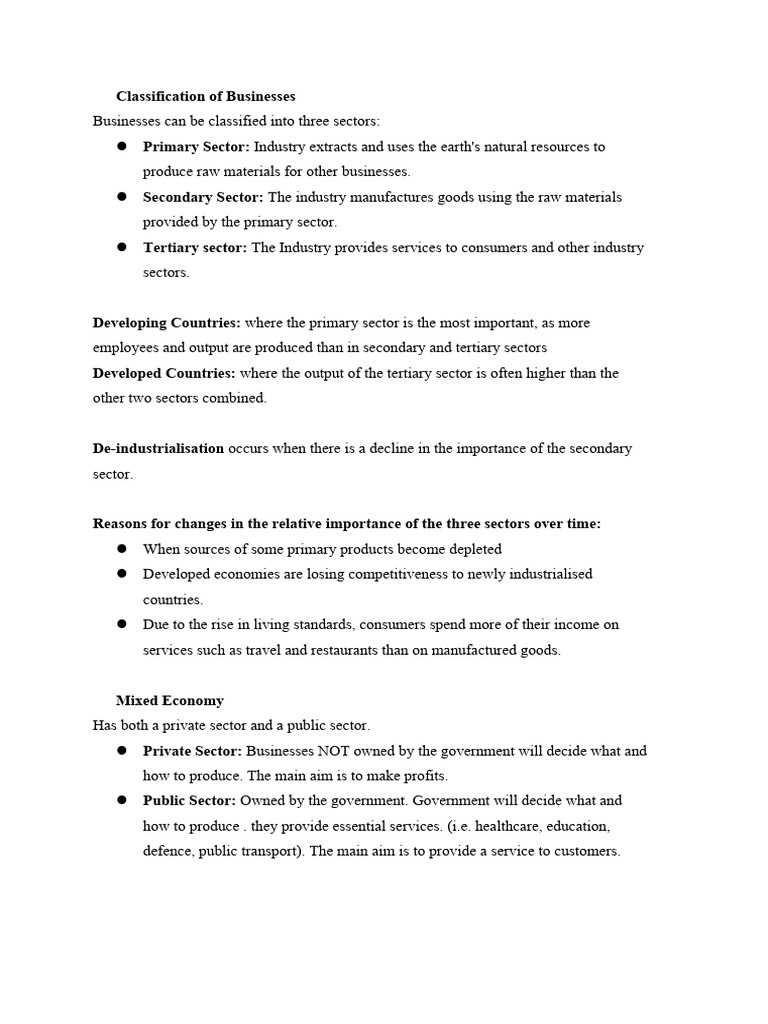 Classification of Businesses Activities | PDF | Entrepreneurship | Business