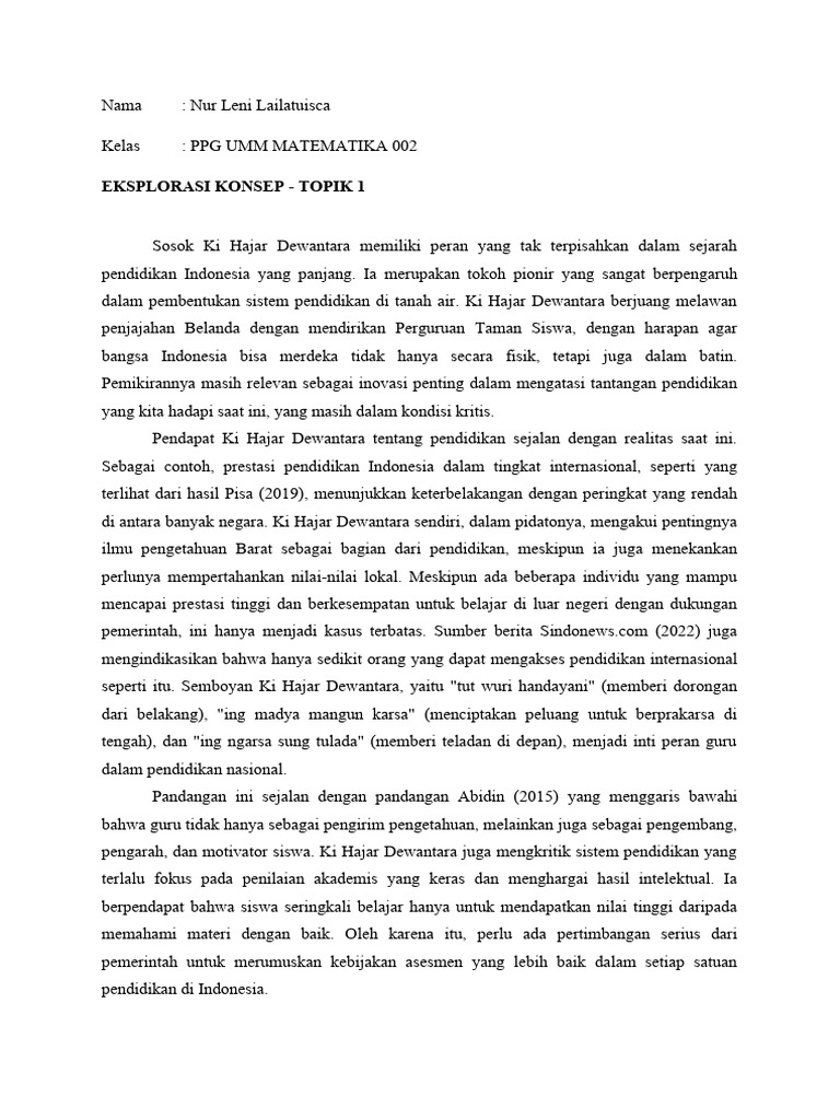 Eksplorasi Konsep Topik 1 | PDF