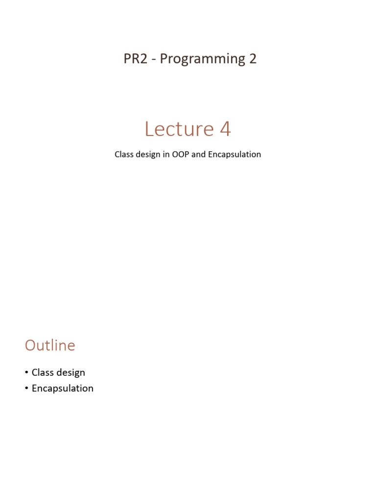 PR2 Lec4 | PDF | Constructor (Object Oriented Programming) | Programming
