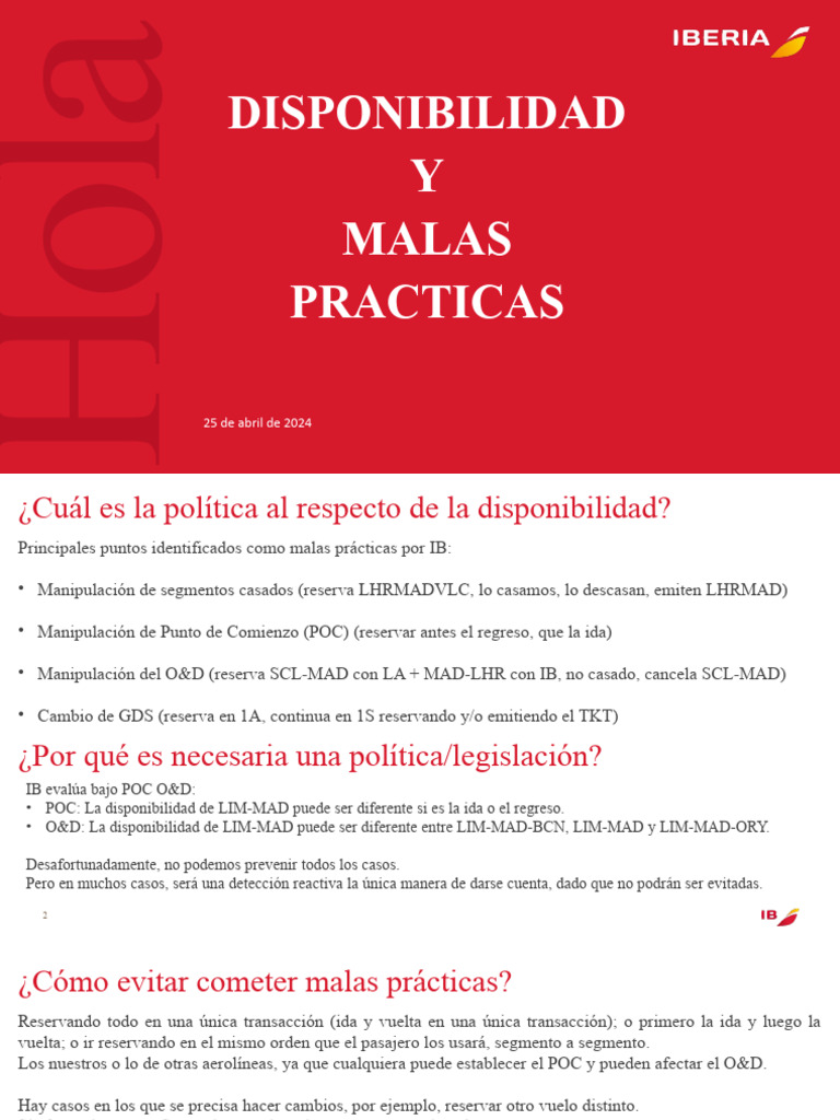 Disponibilidad y Malas Prácticas | PDF