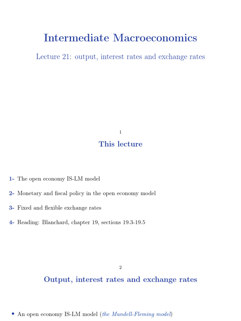lecture21 | PDF | Exchange Rate | Monetary Policy
