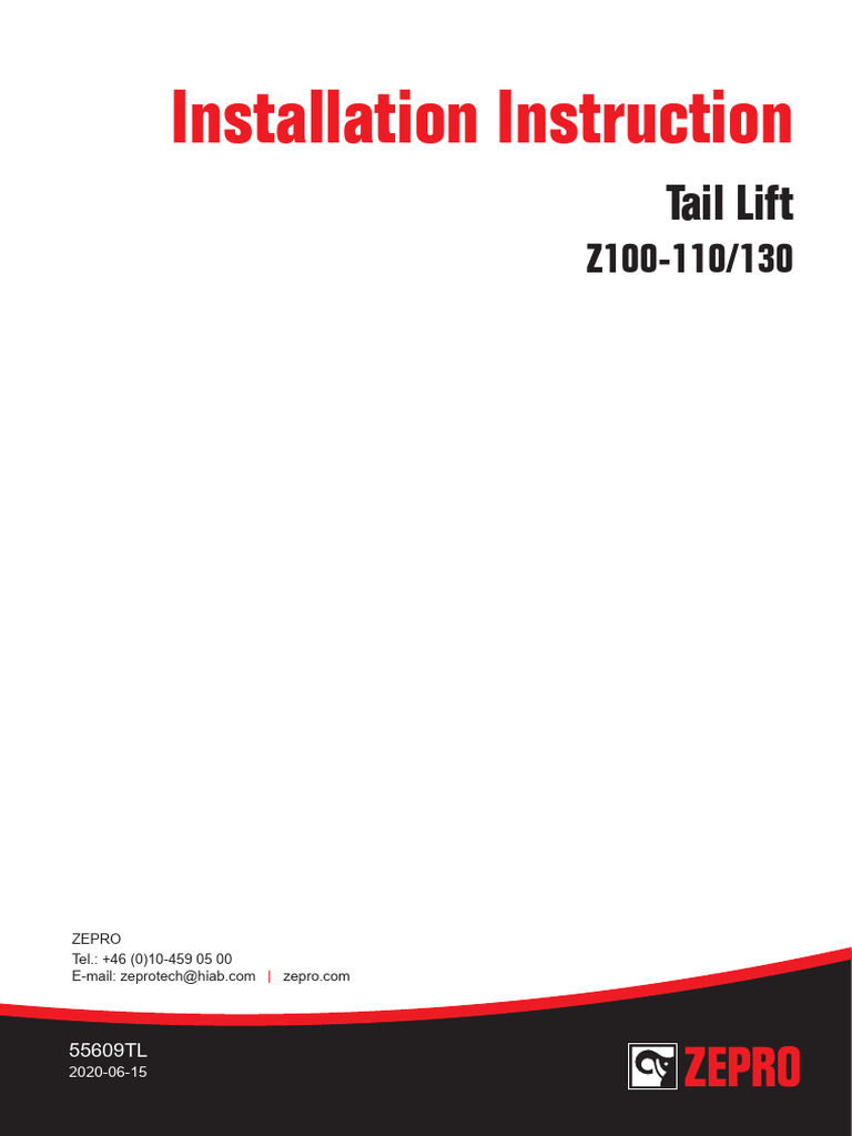 ZEPRO Tail Lift Installation Guide | PDF | Elevator | Screw