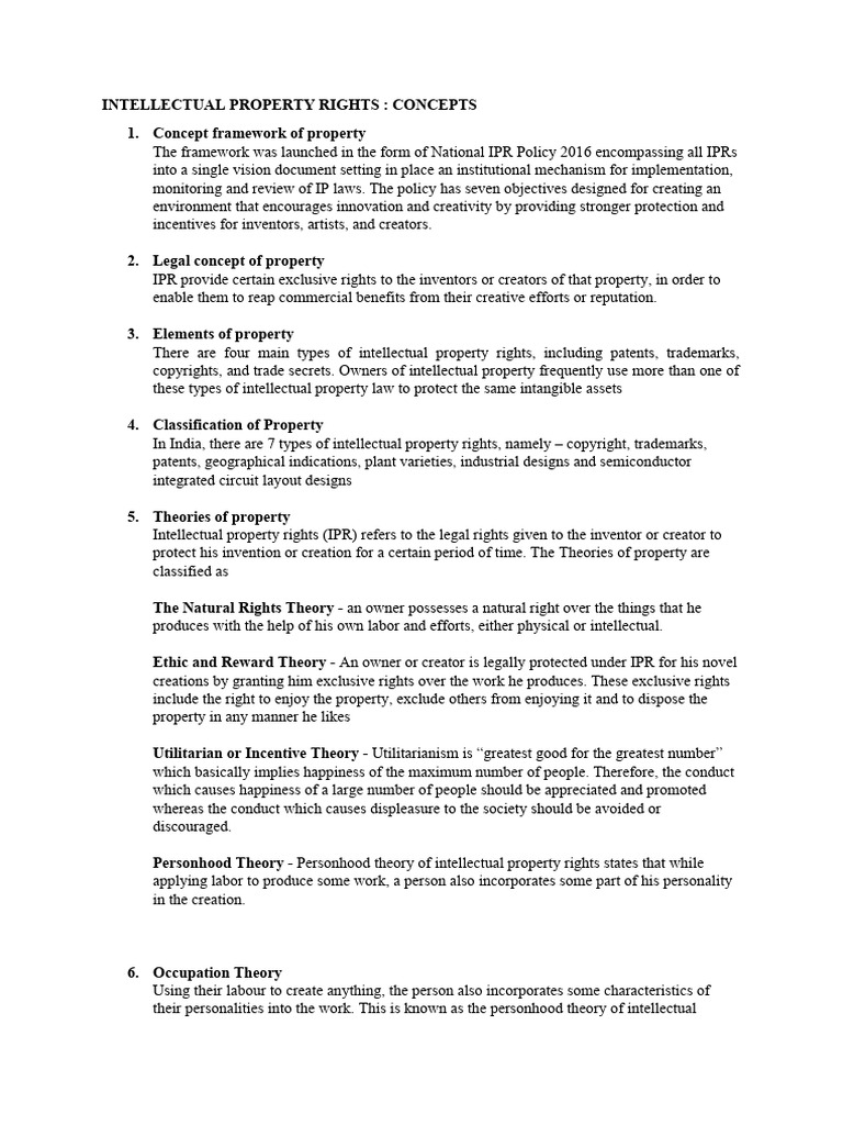 Intellectual Property Rights | PDF | Intellectual Property | Property