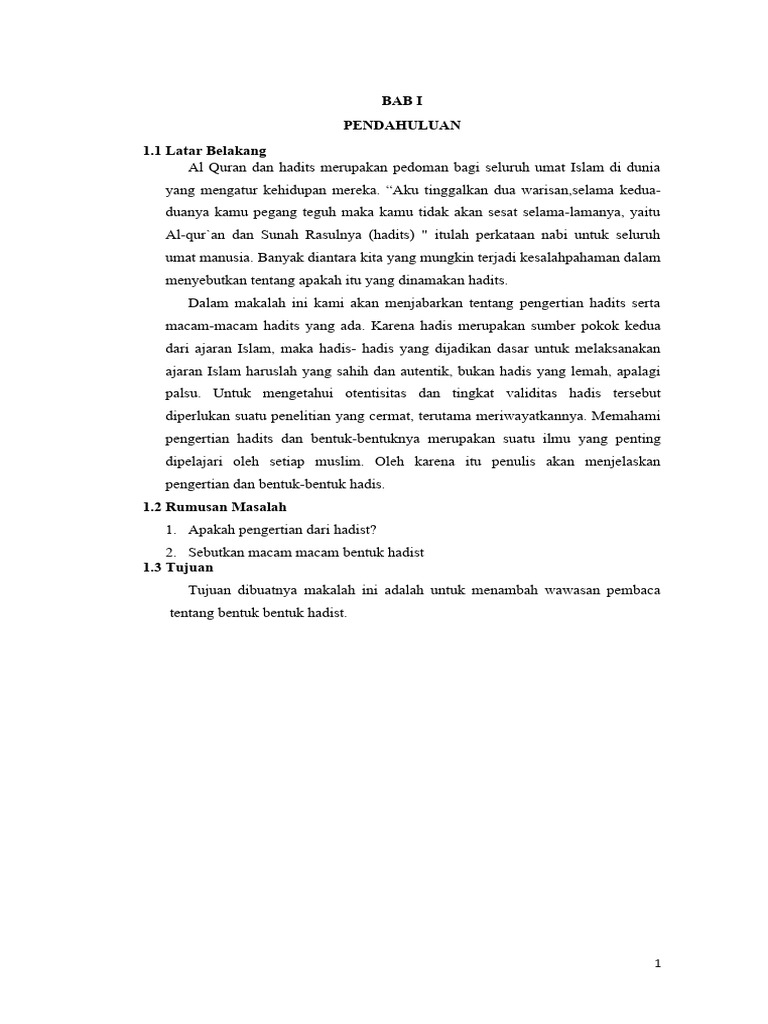 Bentuk Hadist Isi | PDF