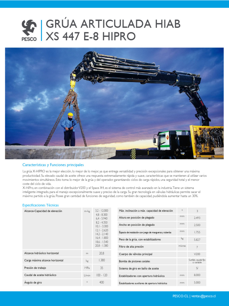 FT U1YL3I Grua Hiab XS 477 E-8 HiPro | PDF | Grúa (máquina) | Engranaje