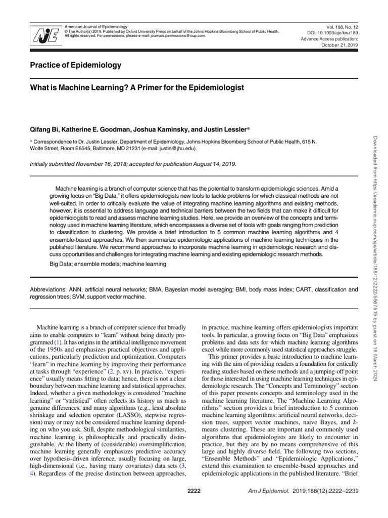 What Is Machine Learning - Qifang Bi, Katherine E. Goodman, Joshua ...