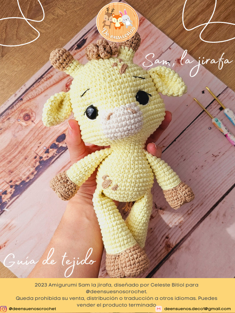 Guía para tejer a Sam la jirafa | PDF | Textiles | Tejidos Figurados