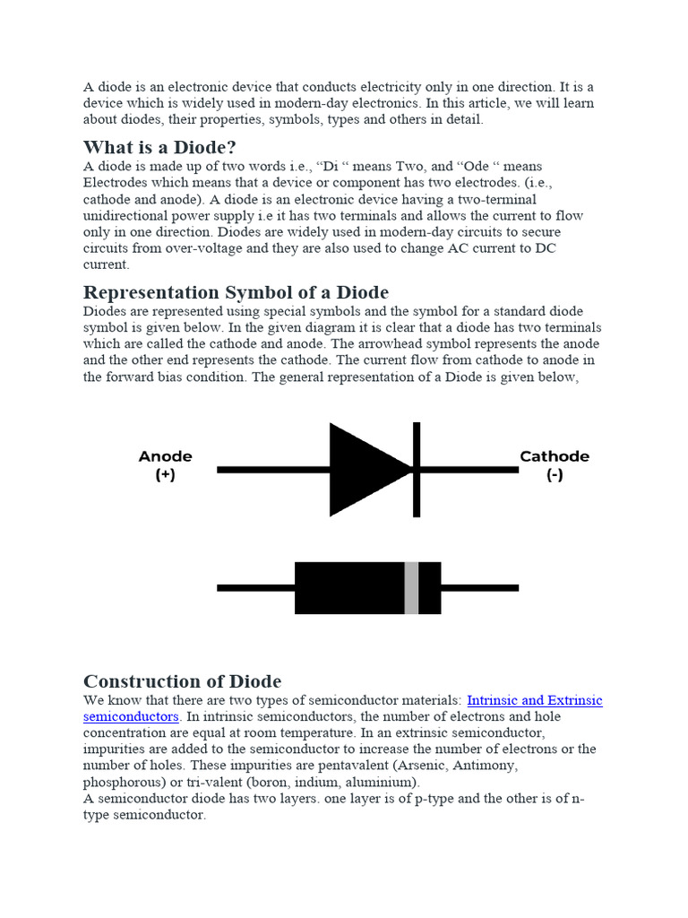 Diodes | PDF | P–N Junction | Diode