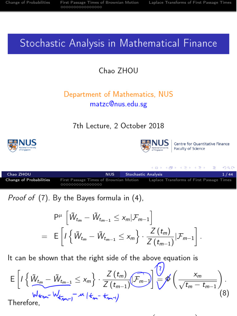 Ma5248 HW3 | PDF | Brownian Motion | Applied Mathematics