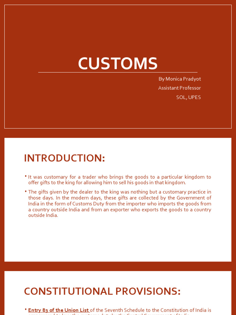 Customs Introduction | PDF | Dumping (Pricing Policy) | Customs