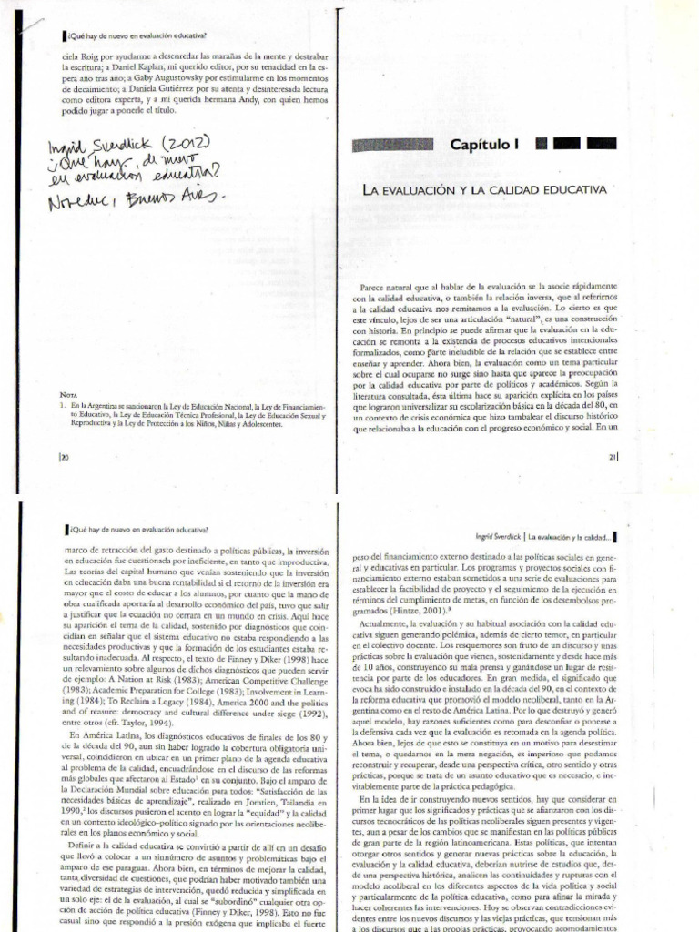 Sverdlick Que Hay de Nuevo en Evaluacion Educativa | PDF