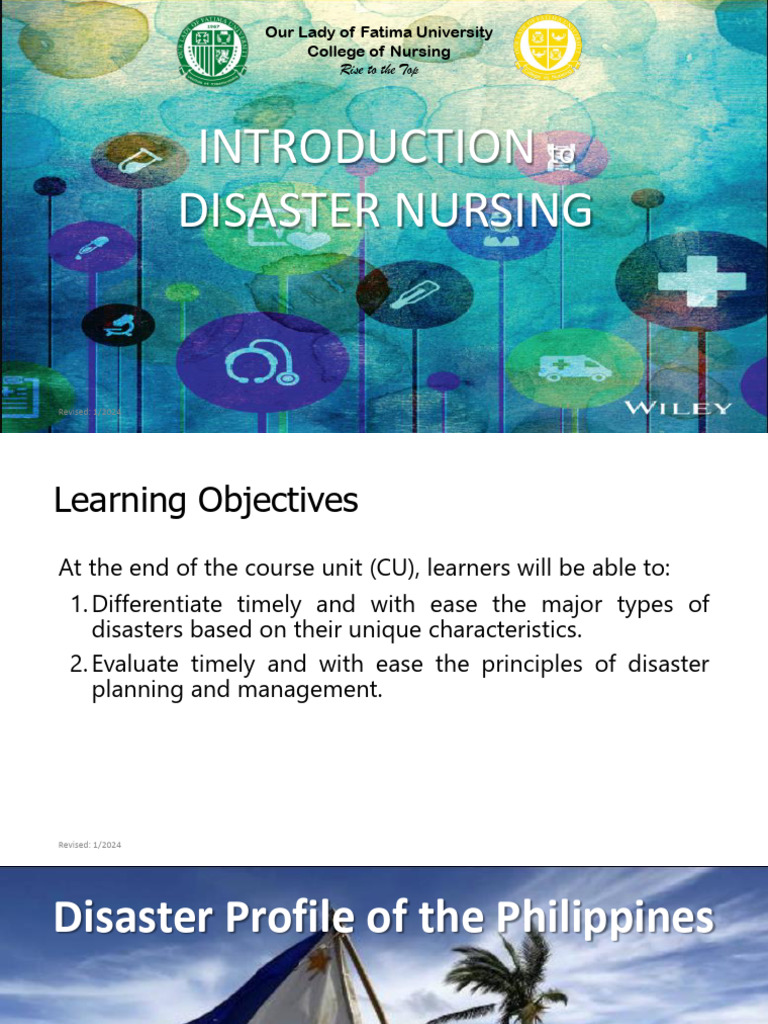 Revised CU 1 INTRO TO DISASTER NURSING | PDF | Natural Disasters ...