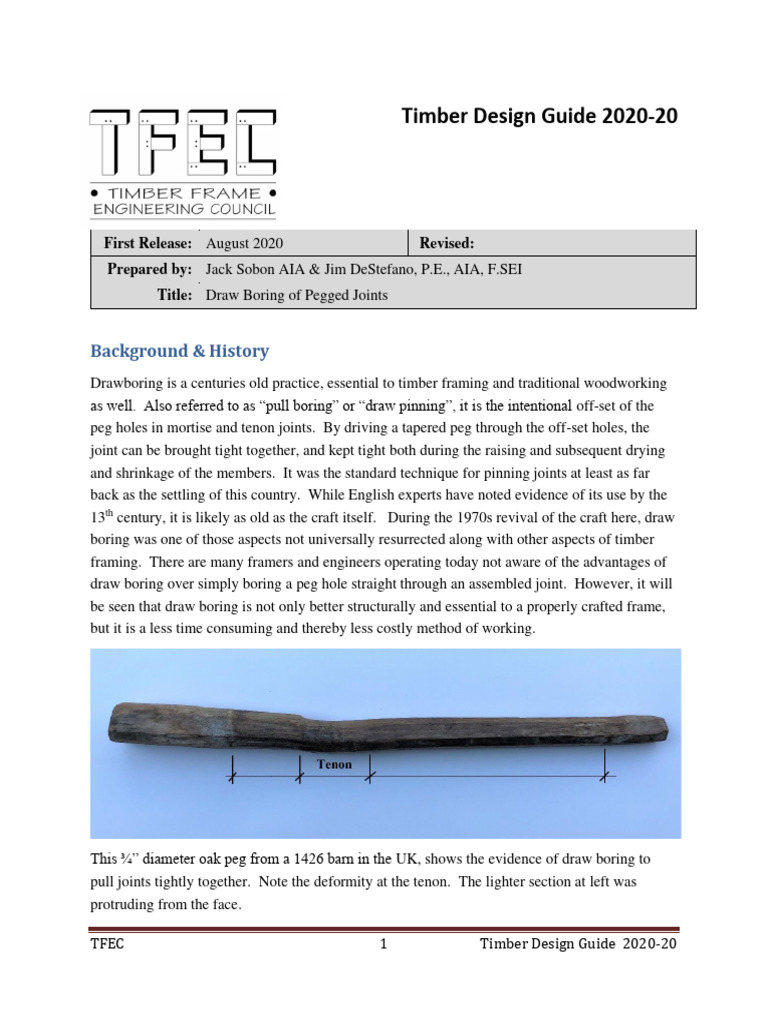 TDG 20 Draw Boring | Download Free PDF | Beam (Structure) | Lumber