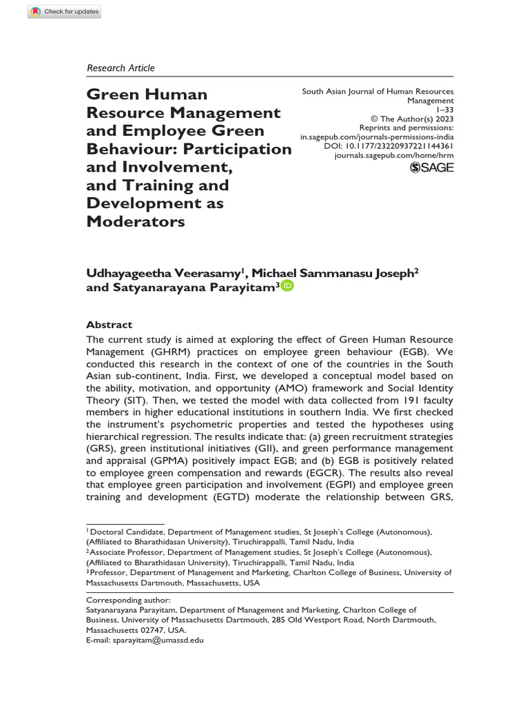 GHRM Paper Jan 20 2023 | PDF | Recruitment | Human Resource Management