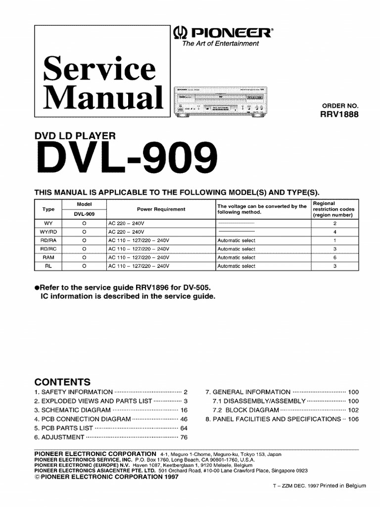DVL 909 en Service Manual RRV1888 | PDF