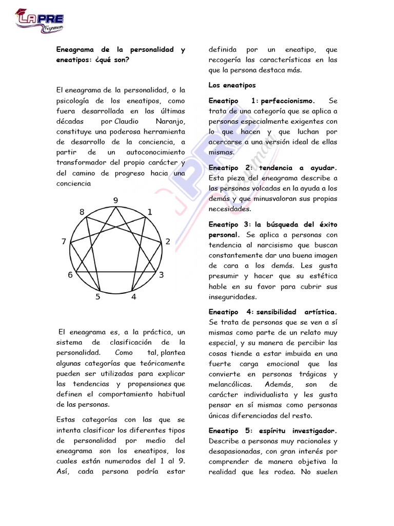 Eneagrama de la personalidad y eneatipos | PDF | Eneagrama de la ...