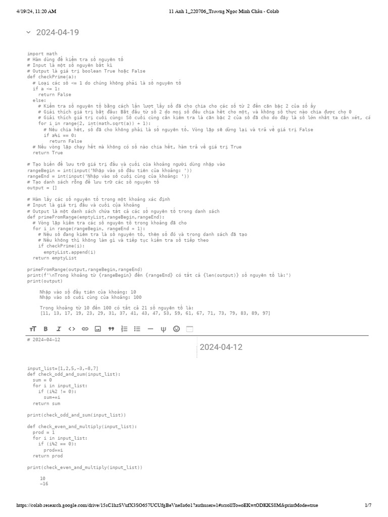 11 Anh 1 - 220706 - Trương Ngọc Minh Châu - Colab | PDF