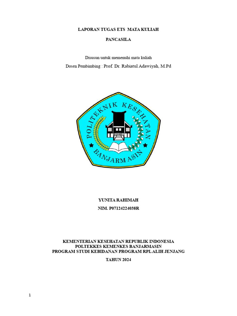 Aj BJB Tugas Ets Pancasila Yunita Rahimah | PDF