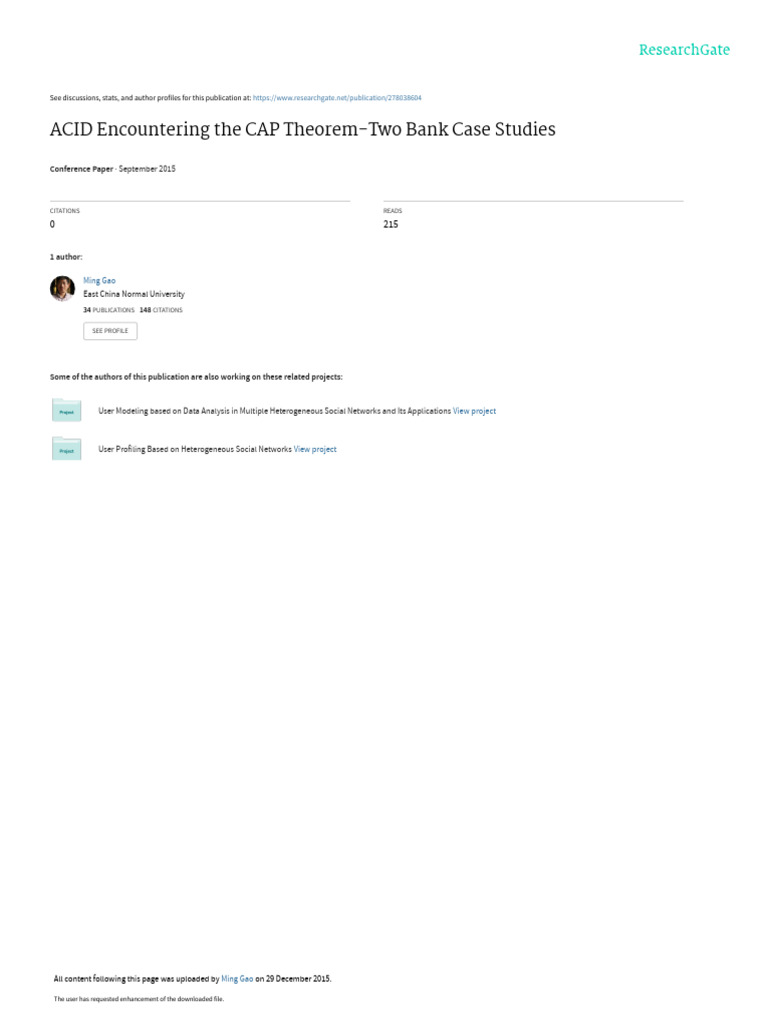 6 CAP Case Study | PDF | Database Transaction | Databases