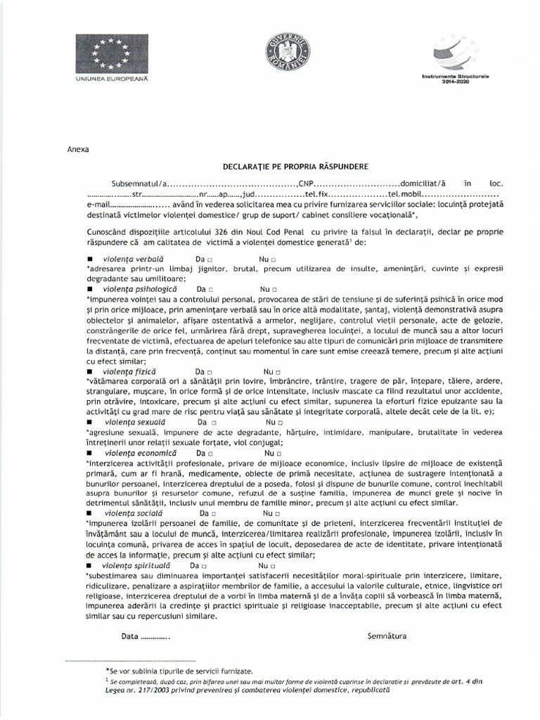 03.2021.declaratie Proprie Raspundere | PDF