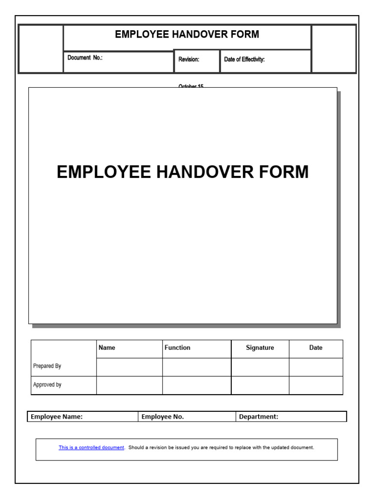 Handover Template | PDF | Employment | Office Equipment