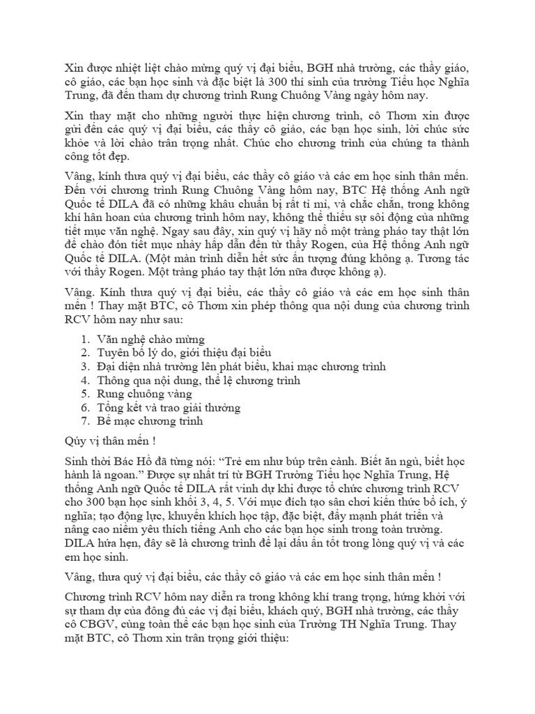 Kịch bản RCV | PDF