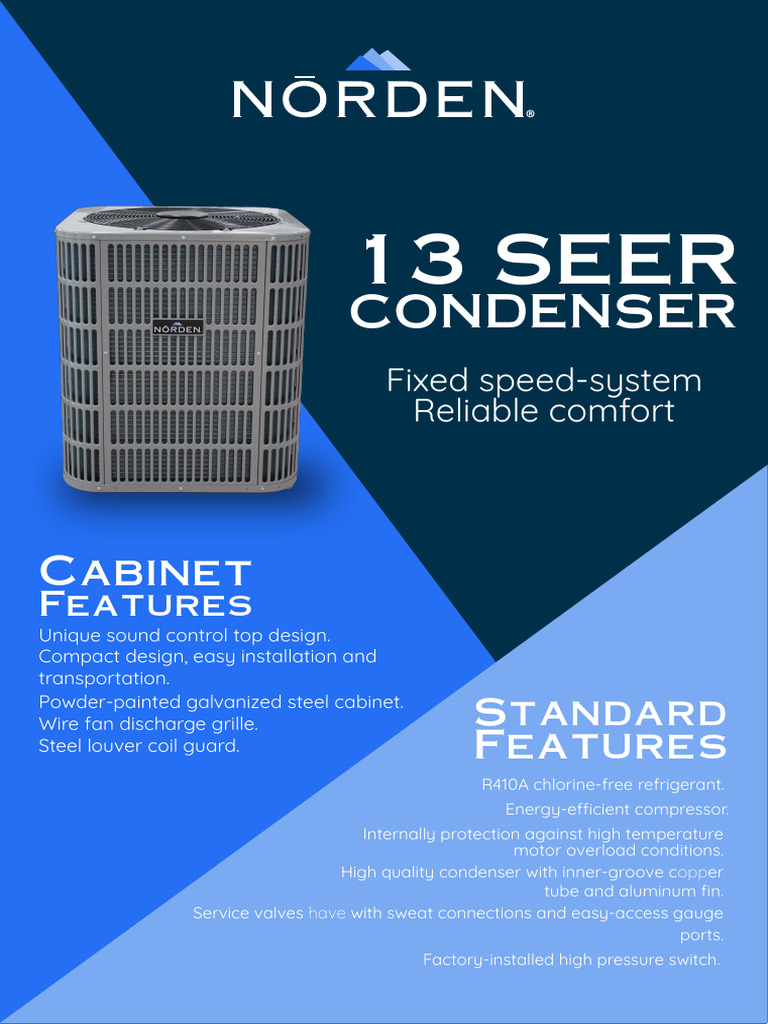 Condensador SEER 13 Norden | PDF | Vacuum Tube | Air Conditioning