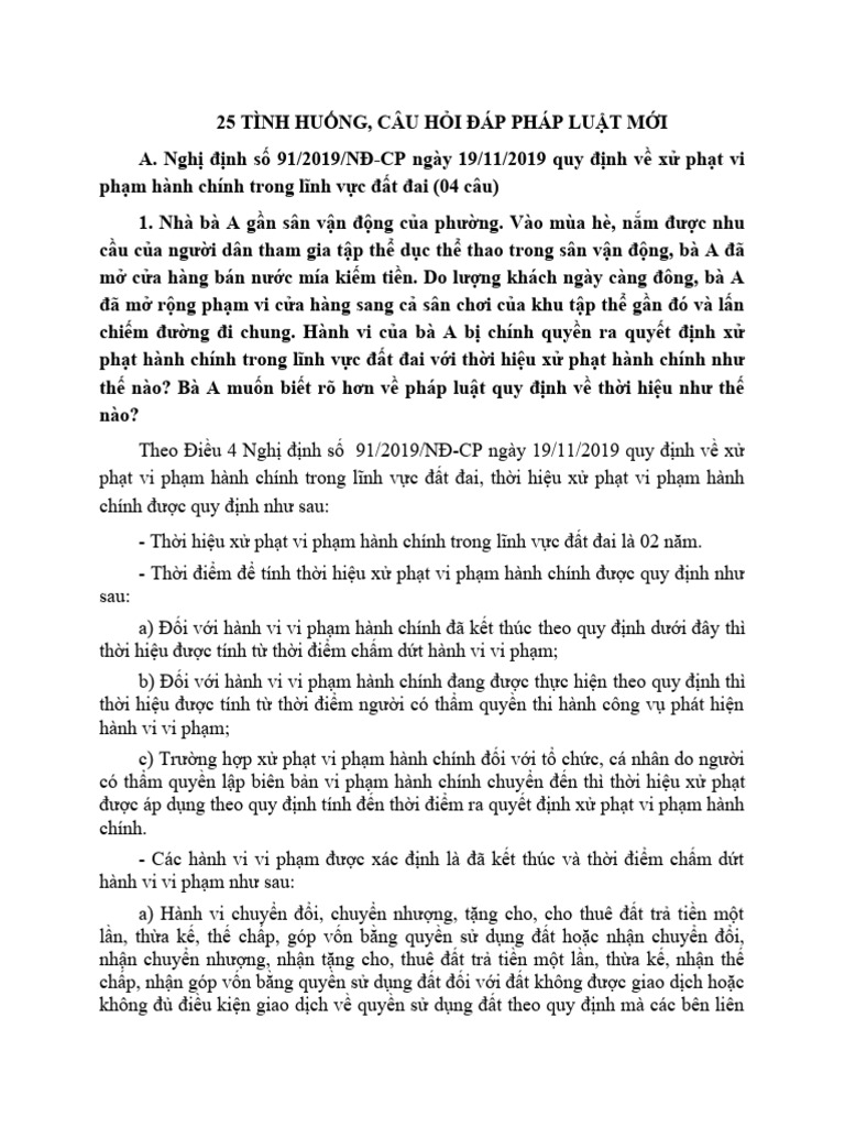 25 Tinh Huong Hoi Dap Phap Luat Moi | PDF