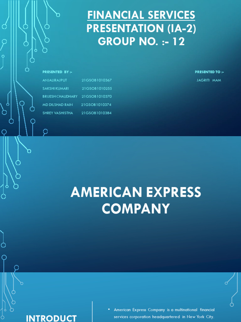 American Express Financial Overview | PDF | American Express | Business